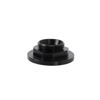 China Custom CNC Machined Turning Metal Parts Black Oxide Anodized Threaded Adapter 10mm for sale