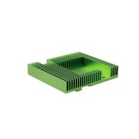 China Custom CNC Machined Green Anodized Aluminum Heat Sink 100mm Extruded Heatsink for sale