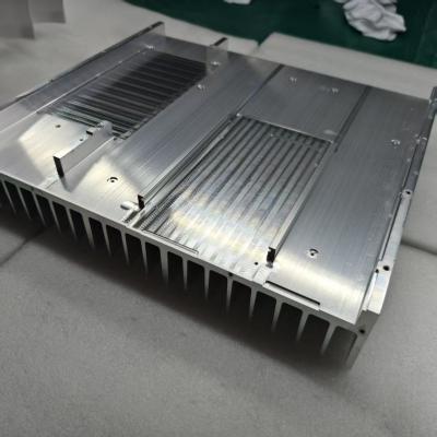 China 6063 Aluminum Alloy Extruded Heat Sink High Density Vertical Fin Custom for Power Supply Cooling for sale