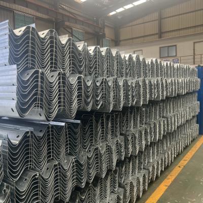 China Hot Dip Galvanized Q235 Steel Two Wave Guardrail AASHTO M180 Road Safety Guardrail for sale