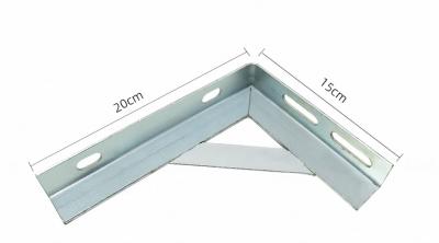 China Slotted HDG Galvanized Steel Angle Brackets 90 Degree With Stiffener For Sewage Plant for sale