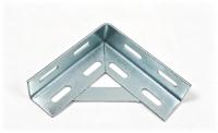 China Slotted HDG Galvanized Steel Angle Brackets 90 Degree With Stiffener For Sewage Plant for sale