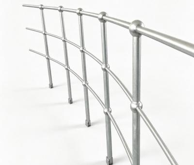China Custom HDG Ball Stanchion Steel Handrail Anti Corrosion Walkway Ball Connected Guardrail for sale