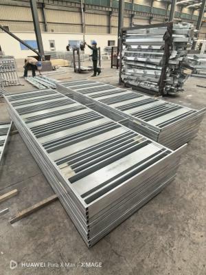 China Hot Dip Galvanized Steel Safety Railing with Square Tube Frame and Flat Bar Infill for Industrial Guardrail Use for sale