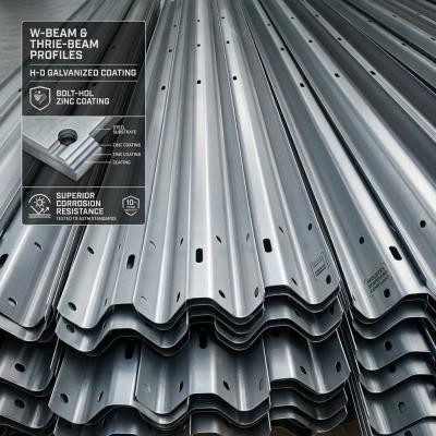 China AS/NZS 3845-1999 Steel Galvanized W Beam Crash Barrier Highway Safety Guardrail for sale