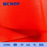 China PVC Coated Polyester Mesh Fabric 250g 1000D Fluorescent Orange Roll for Banners Tents for sale