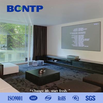 China PVC Projection Screen Fabric 2.5M 3.2M Width White Black Flame Retardant Tensioned Screen Material for sale