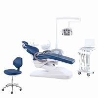 China Grey Color Dental Treatment Chair Unit Mobile Instrument Tray Design Dental Chair With Memories for sale