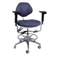 China Ergonomic Design Dental Assistant Chair 5 Universal Wheels Dentsit Stool With Double Armrest for sale