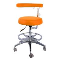 China Height Adjustable Hospital Furniture Chair Micro Fiber Leather Round Shape Dentist Stool for sale