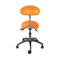 China 5 Universal Wheels Dentist Stool Green Color Metal Base Dentist Saddle Chair for sale