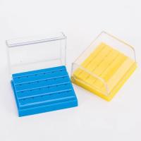 China 24 Holes Dental Disinfection Bur Box Different Color Diamond Bur Holder Plastic Dental Burs Holder for sale