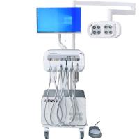China Professional Mobile Dental Unit Cart For Veterinary Dental Turbine Unit With Air Compressor Pets Treatment Mobile Cart for sale