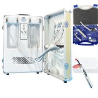 China Anzhe Mobile Dental Turbine Unit With 4 Tools Holder Portable Dental Unit System with Built-in Air Compressor for sale