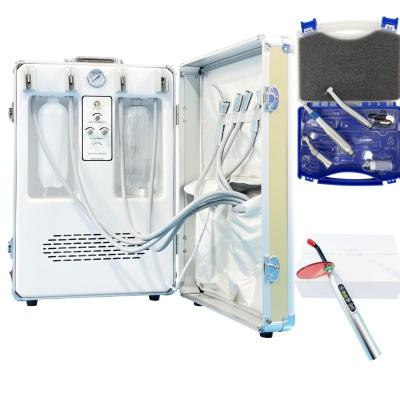 China Anzhe Mobile Dental Turbine Unit With 4 Tools Holder Portable Dental Unit System with Built-in Air Compressor for sale