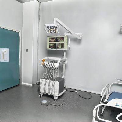 China Multi-functional Dental Clinic Equipment Dental Turbine Low Noise Dental Trolley with Air Compressor Portable Dental Unit for sale