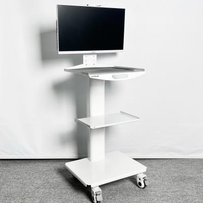 China Oral Scanner Mobile Nursing Cart White Color Mobile Dental Trolley With Power Outlet Multi-Function Mobile Lab Cart for sale