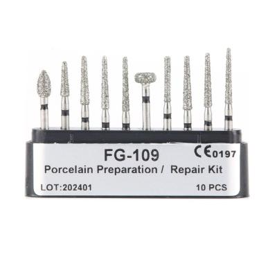China Hot Supply Dental Diamond Bur Set Finishing Cavity Prepartion Kit Factory Directly High Speed Drill Bur for sale