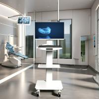 China Dental Unit Hand Cart Intraoral Camera Cart with Manual Power Source Oral Scanner Dental Mobile Cart for sale