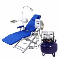China Light Weight Dental Portable Chair Unit Mobile Folding Chair with Led Light Work with Portable Turbine Unit for sale