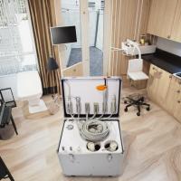 China Mobile Dental Unit with Silent Compressor Portable Dental Turbine Unit Dental Students Practice Portable Dental Treatment Unit for sale