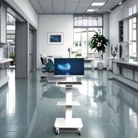 China Dental Hospital Equipment Computer Mobile Dental Cart Mobile Hospital Trolley Stainless Steel Mobile Cart With Brake for sale