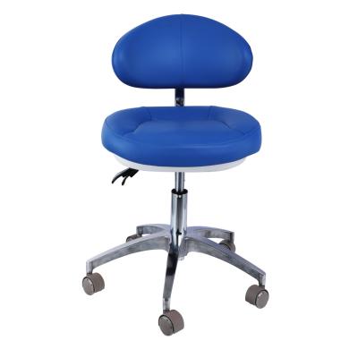 China Swivel Lift Dentist Stool Micro Fiber Leather Seat Rotary Dental Clinic Chair Backrest Adjustable Dental Assistant Chair for sale