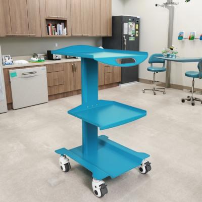 China Dental Clinic Tool Cart Heavy Design Metal Mobile Instrument Trolley Hot Sell Grey Color Medical Mobile Delivery Cart for sale