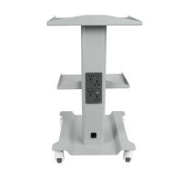China Dental Clinic Tool Cart Heavy Design Metal Mobile Instrument Trolley Hot Sell Grey Color Medical Mobile Delivery Cart for sale