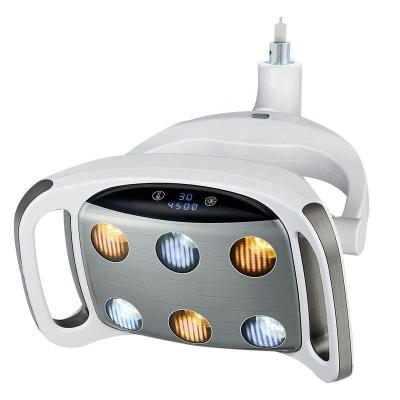 China Dental Operation Light Shadowless 6 LED Oral Lamp for Dental Chair 30000 Lux Dental Surgery Lighting for sale