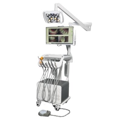 China Luxury Dental Device Trolley Cart Mobile Dental Treatment Cart Portable Dental Unit with LED Light Dental Operation Trolley for sale