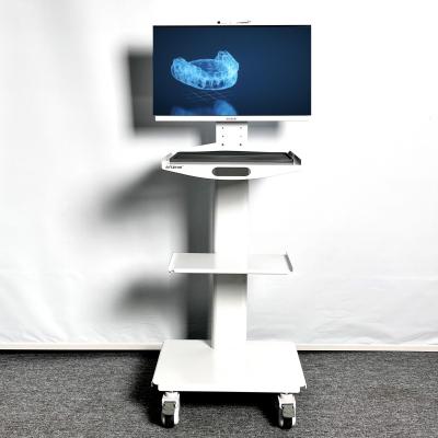 China Hospital Furniture 3 Layer Oral Scanner Dental Mobile Cart Mobile Dental Trolley With Power Outlet Mobile Lab Cart for sale