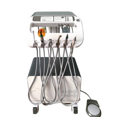 China Mobile Dental Delivery Unit Air Compressor Multifunctional for Routine Restorative Oral Surgery Endodontics Compact Dental Cart for sale