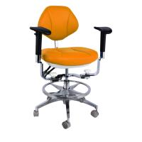 China Highly Recommended Ergonomic Dentist Stool with Double Armrests | Durable Dental Operator Assistant Chair with Wheels for sale