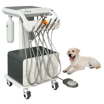 China Hot Sale Mini Mobile Veterinary Dental Unit with Air Compressor Portable Pet Dental Cart for Animal Hospital Clinic OEM Factory for sale