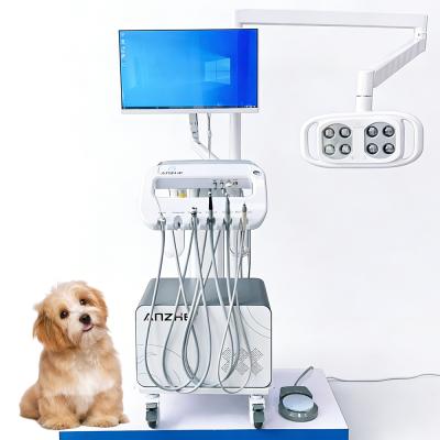 China All-in-One Pet Dental Treatment Machine Mobile Veterinary Dental Unit with LED Lamp PC Mobile Vet Dental Cart for Dog Oral Care for sale