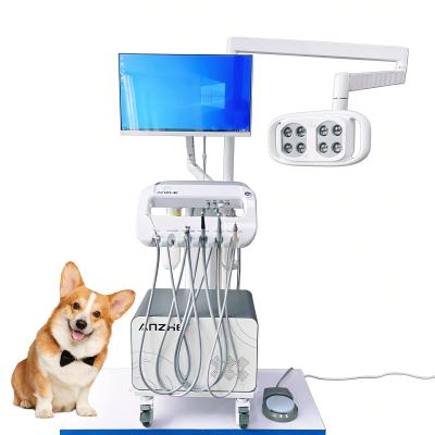 China All-in-One Pet Dental Treatment Machine Mobile Veterinary Dental Unit with LED Lamp PC Mobile Vet Dental Cart for Dog Oral Care for sale