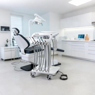 China Lightweight Mobile Dental Unit with 4 Wheels Portable Dental Treatment Cart with Compressor Suction System Dental Clinic Equipment for sale
