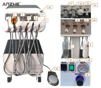 China Portable Dental Turbine Unit with Air Compressor Mobile Dental Trolley Full Set Dental Cart for Clinic Portable Dental Unit Equipment for sale