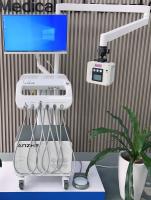 China Factory Direct 550W Power Veterinary Dental Trolley with 38DB Noise and 0.8Mpa Pressure Mobile Pet Dental Treatment Cart for sale