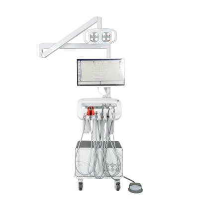 China Dental Trolley Cart with Compressor and Oral Camera Portable Mobile Dental Unit with Instrument Tray for sale