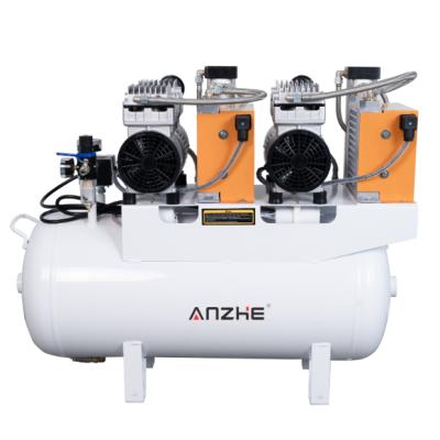 China 60L Dental Air Compressor with Dryer 1700W Silent Oil Free Air Pump for 4 Dental Chairs Medical Air Compressor for sale