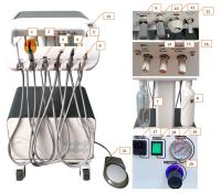 China 550W Mobile Dental Delivery Unit with 0.8Mpa Pressure and 38DB Noise Compact Dental Cart for Veterinary Use for sale