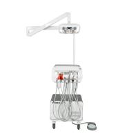 China Foshan Factory Mobile Dental Cart with LED Butterfly Light Portable Dental Workstation with Air Compressor for sale