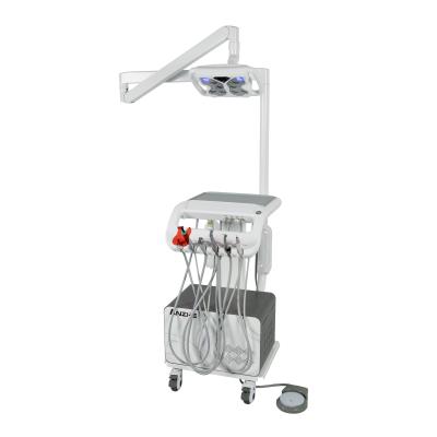 China Foshan Factory Mobile Dental Cart with LED Butterfly Light Portable Dental Workstation with Air Compressor for sale