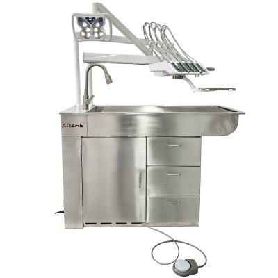 China 3 in 1 Veterinary Workstation with Examination Table LED Surgical Light Dental Unit Air Compressor for Animal Clinic for sale
