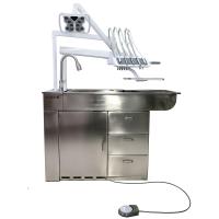 China Stainless Steel Veterinary Dental Treatment Table with LED Surgical Light and 550W Power for Animal Clinics for sale