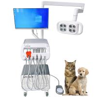China Factory Direct Veterinary Portable Dental Unit Mobile Dental Trolley with LED Lamp Air Compressor Suction System for Vet Clinic & Dental Practice for sale