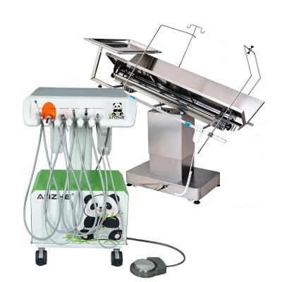 China Mobile Veterinary Dental Cart with Ultrasonic Scaler & LED Curing Light High/Low Speed Handpiece Integrated Pet Dental System for sale