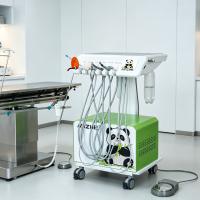 China Mobile Veterinary Dental Cart with Ultrasonic Scaler & LED Curing Light High/Low Speed Handpiece Integrated Pet Dental System for sale